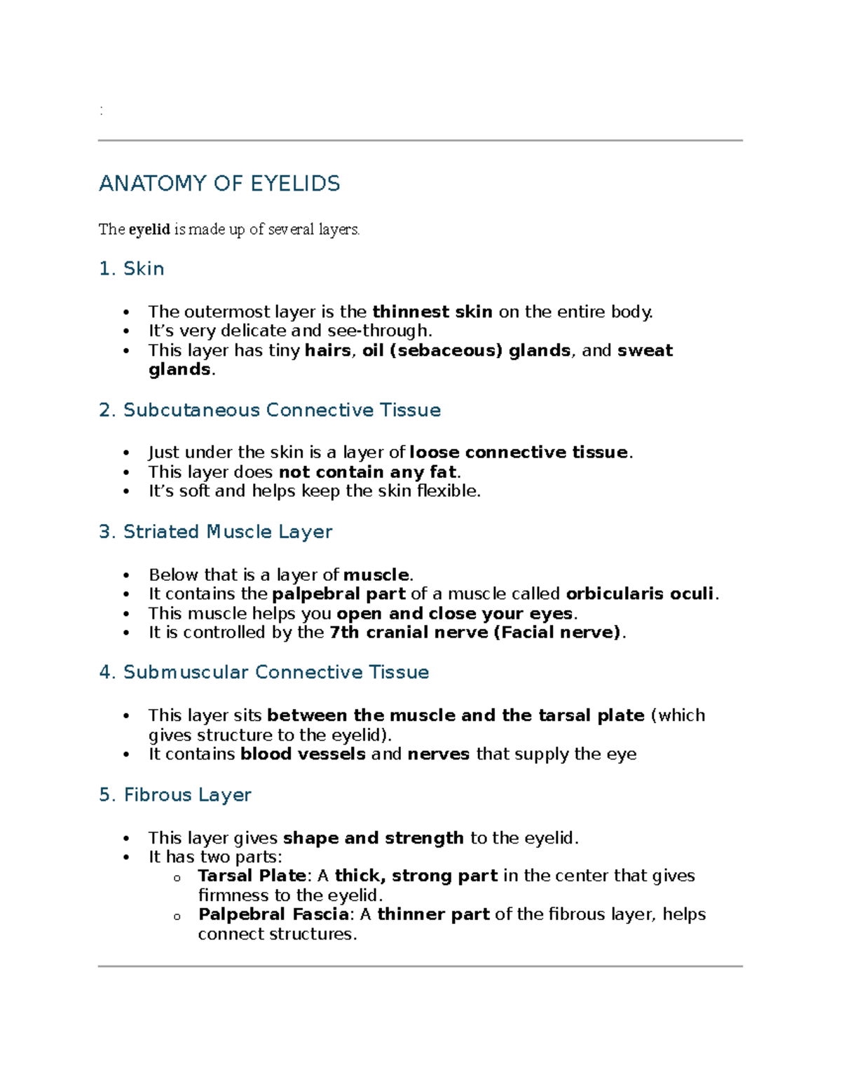 Anatomy of Eyelids: Structure, Function, and Nerve Supply Overview ...