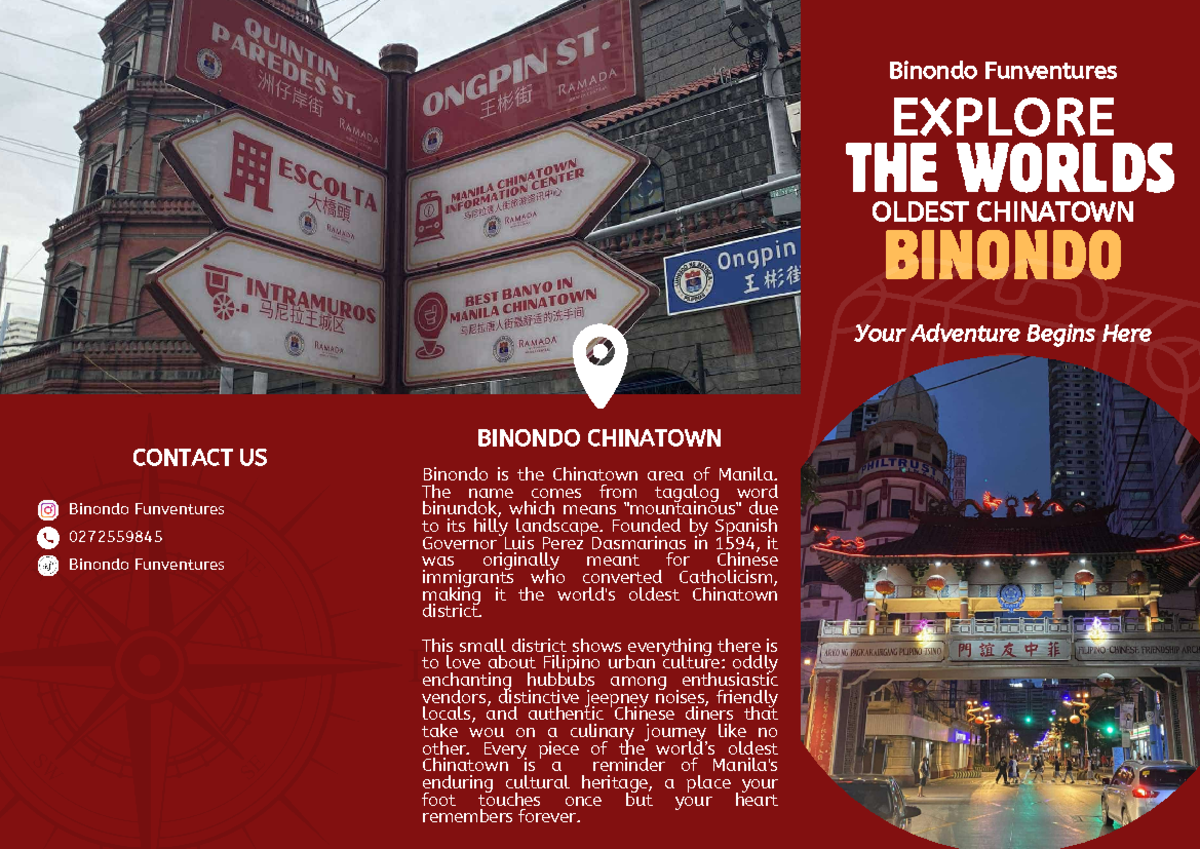 Brochure w Map - BINONDO EXPLORE Your Adventure Begins Here OLDEST ...