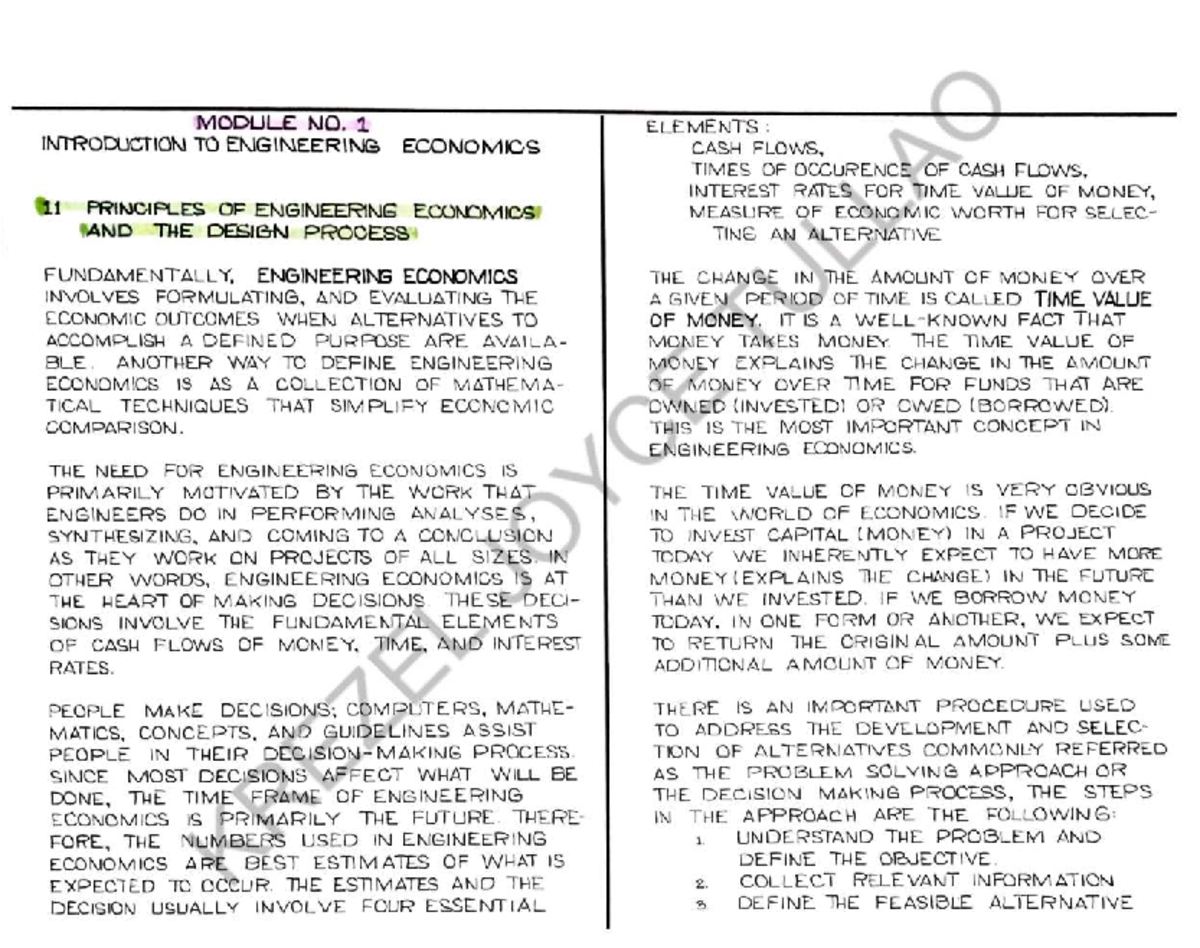 ENGG 101: Intro to Engineering Economics - Cash Flows & Principles ...
