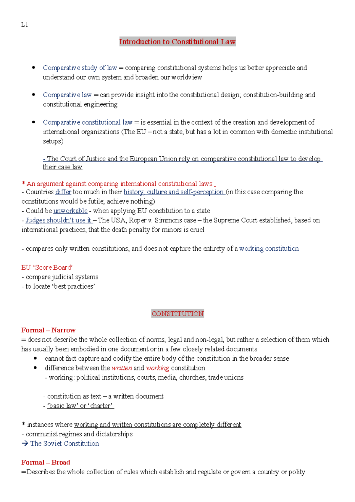 Intro to Constitutional Law: Comparative Analysis & Governance ...