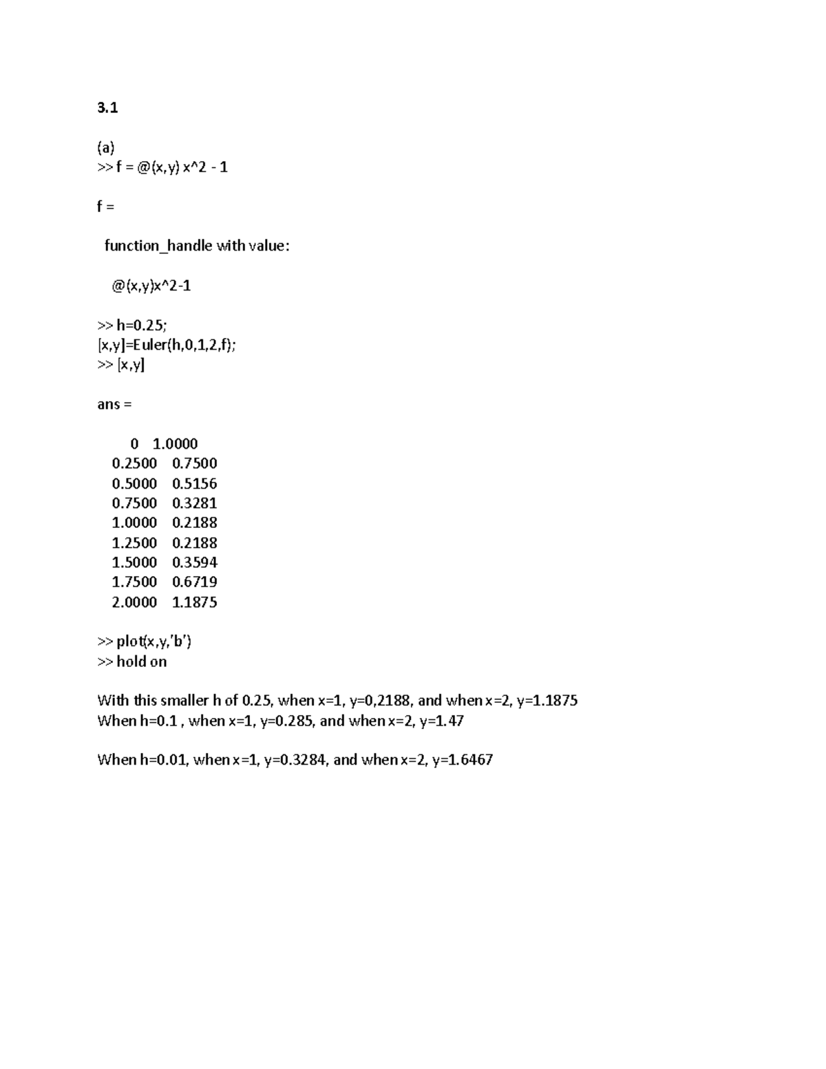 This Is Matlab 3 For Math 20d Warning Tt Undefined Function 32 3 A F Xy X2