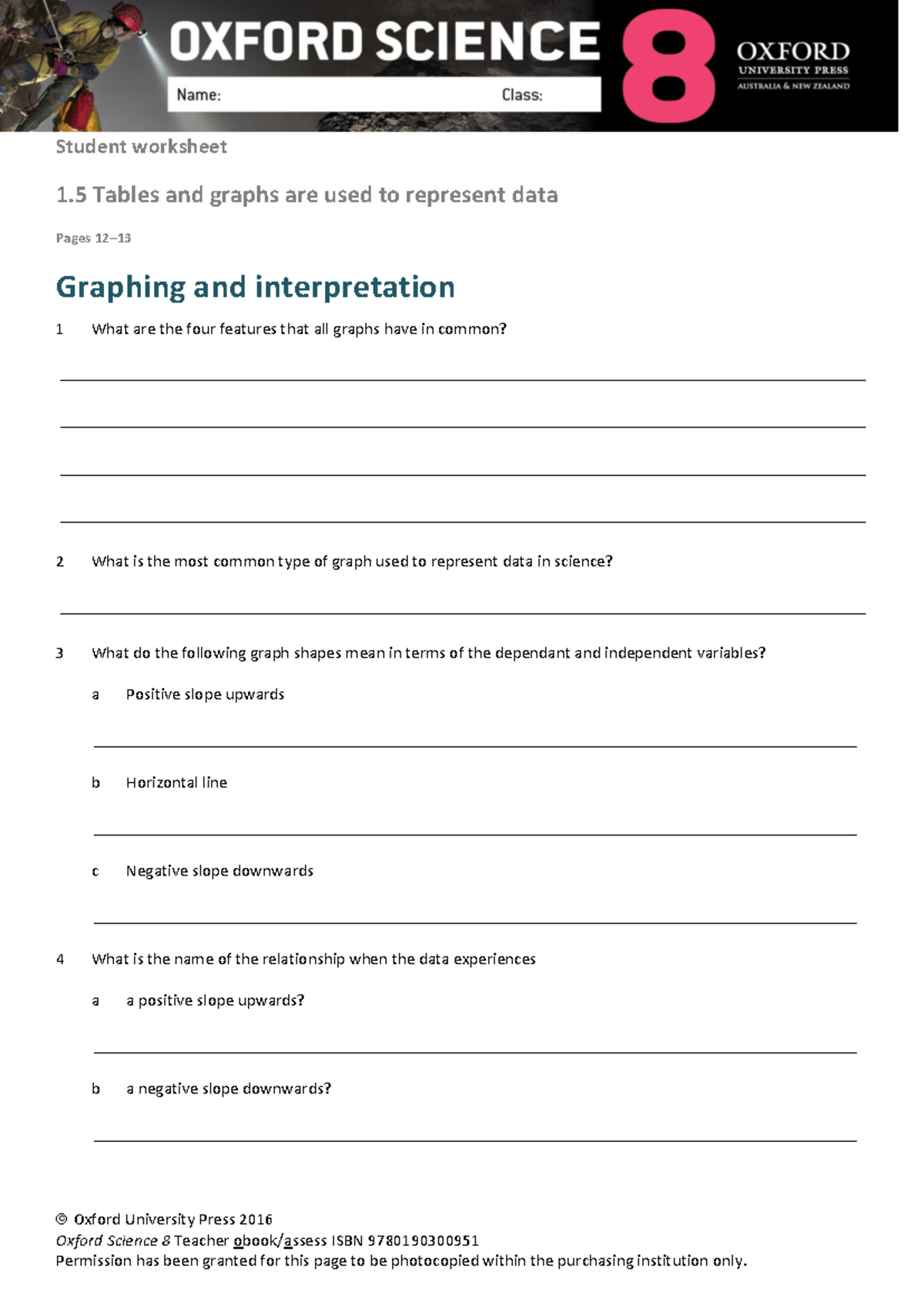 Graphing & Data Interpretation Practice - Oxford Science 8 - Studocu