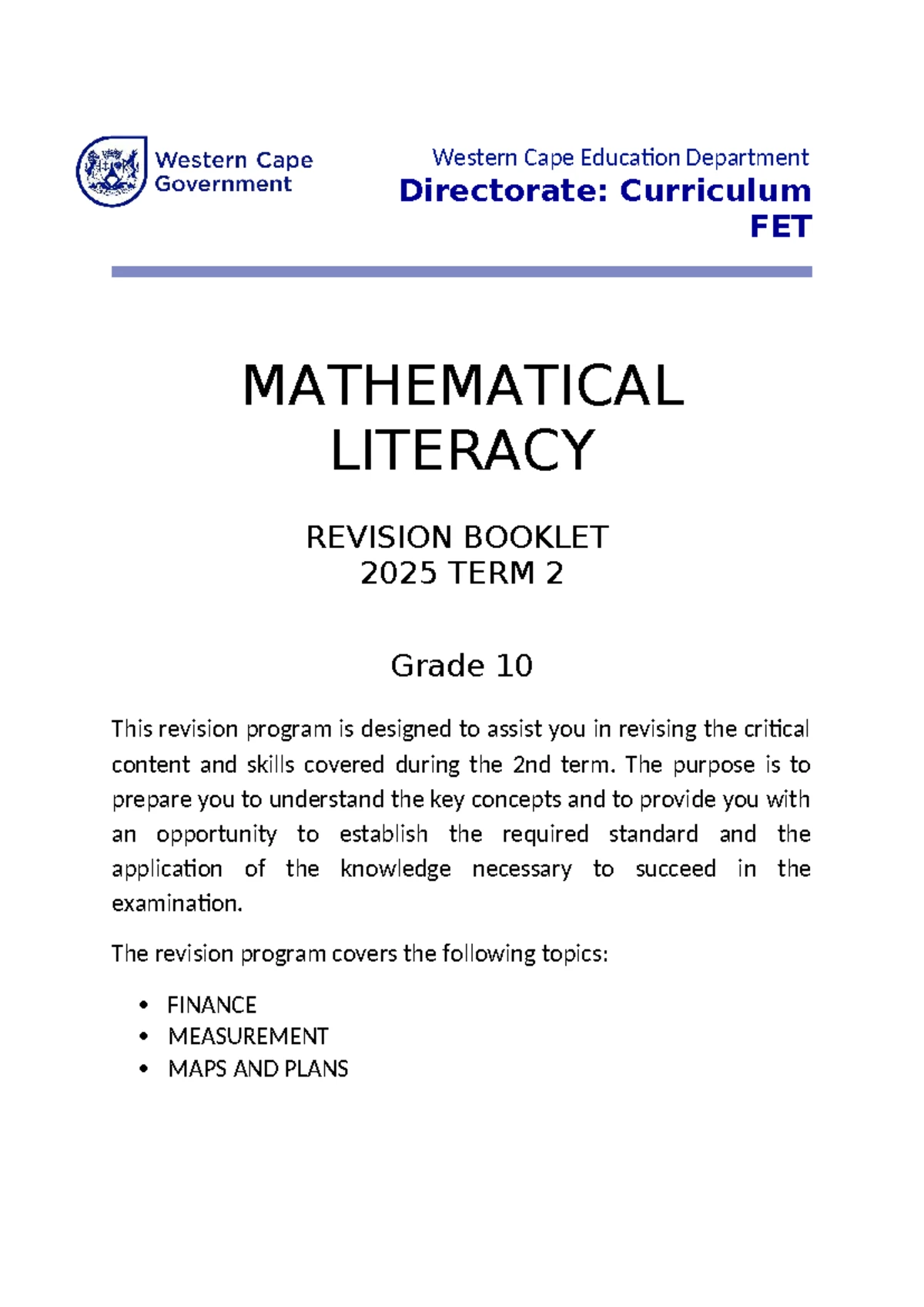 G11 Mathematical Literacy T3 SBA Investigation M19 Marking Guide - Studocu