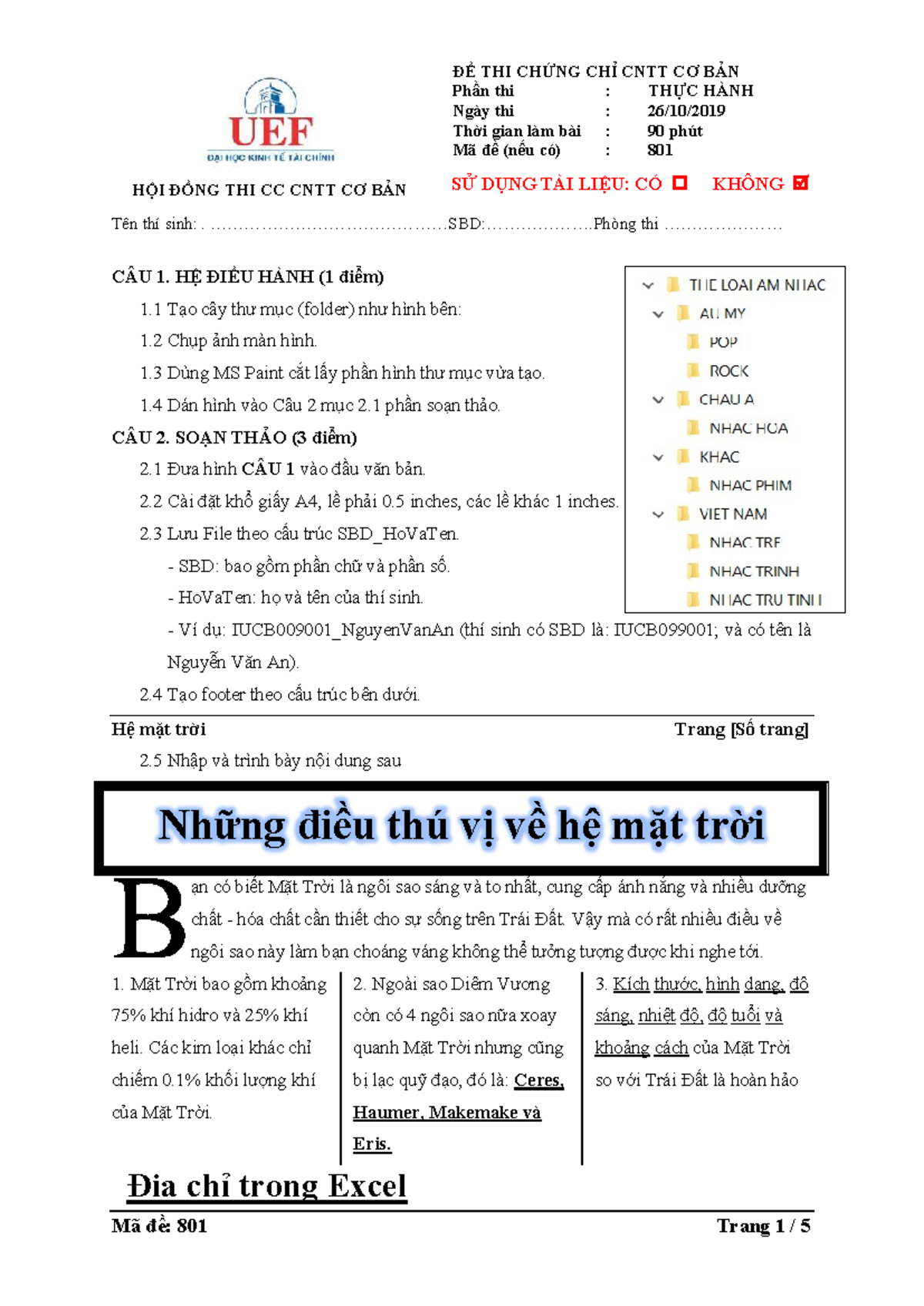 De801 - Anh eieie - SỬ DỤNG TÀI LIỆU: CÓ KHÔNG Tên thí sinh:. - Studocu