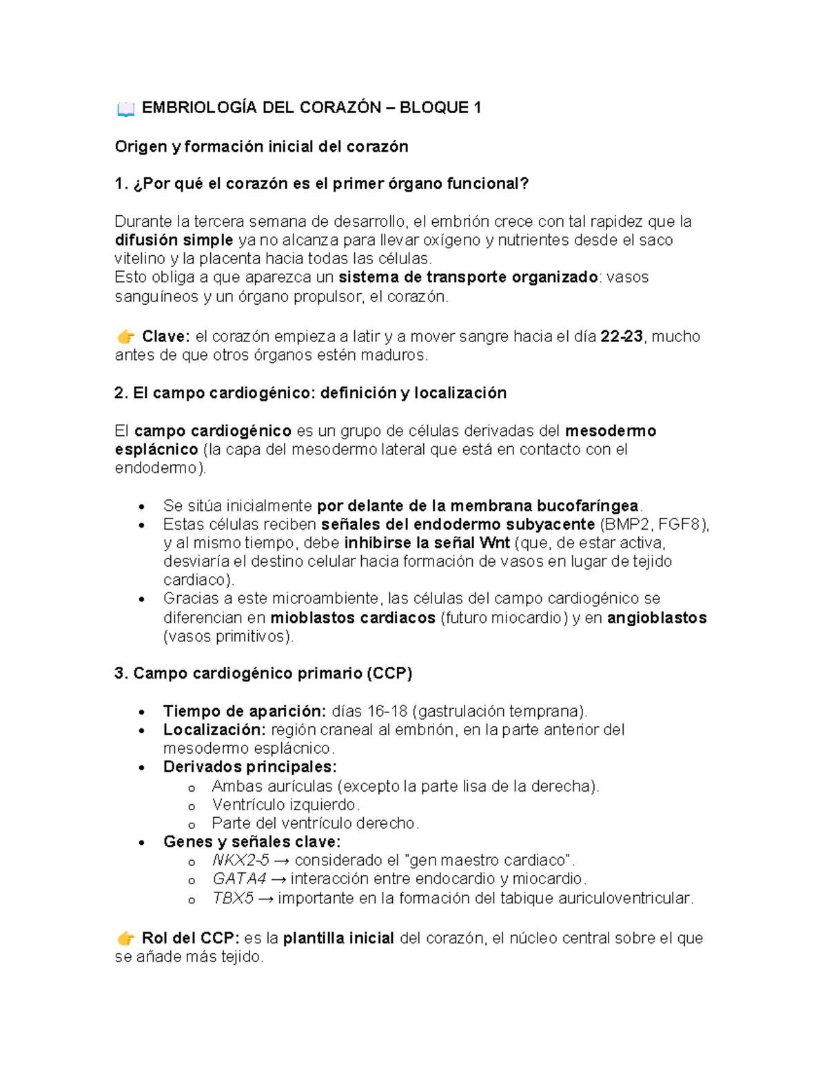 EMBRIOLOGÍA DEL CORAZÓN: BLOQUE 1 A 5 - Formación y Desarrollo Cardiaco ...