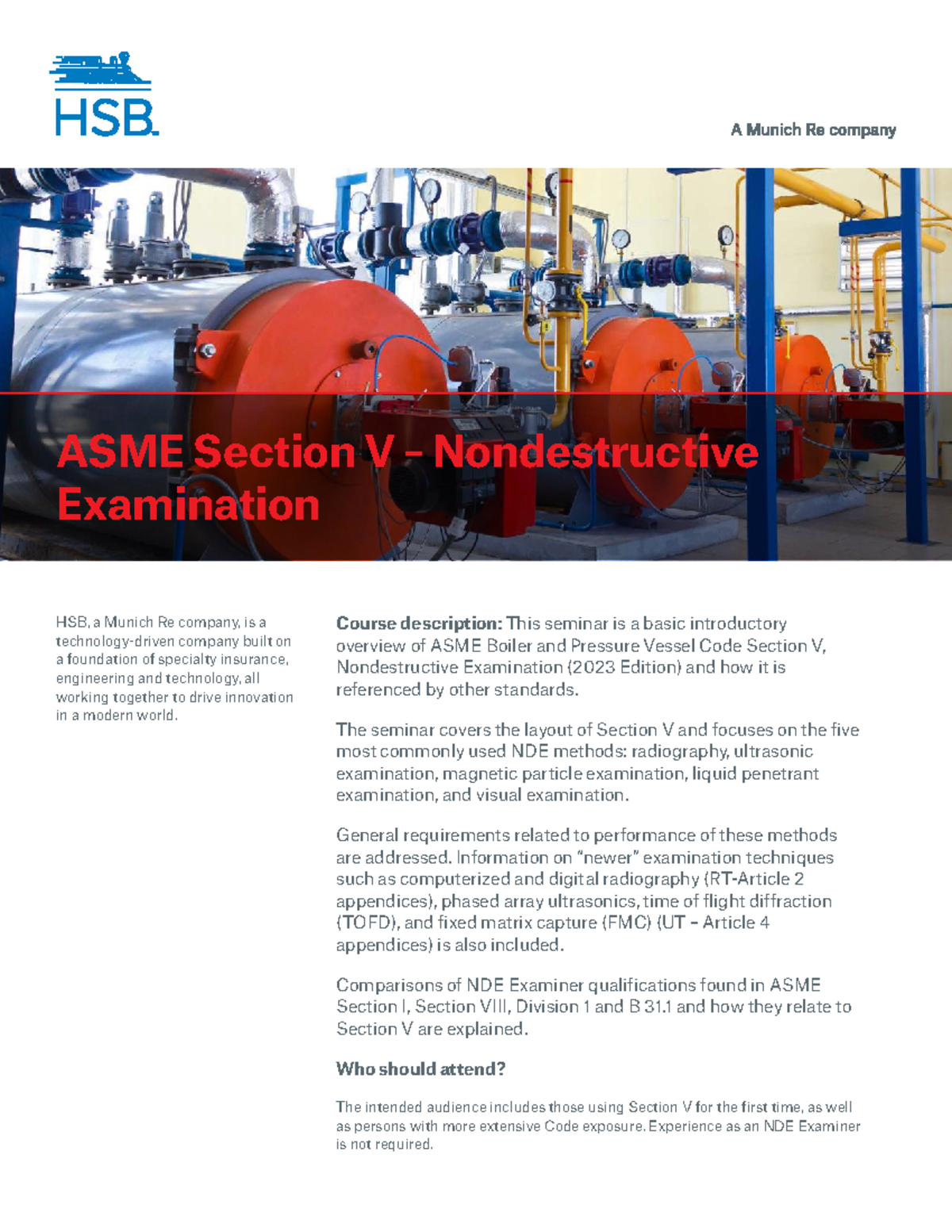 HSB 169 ASME Section V Nondestructive Examination Overview (2023) - Studocu