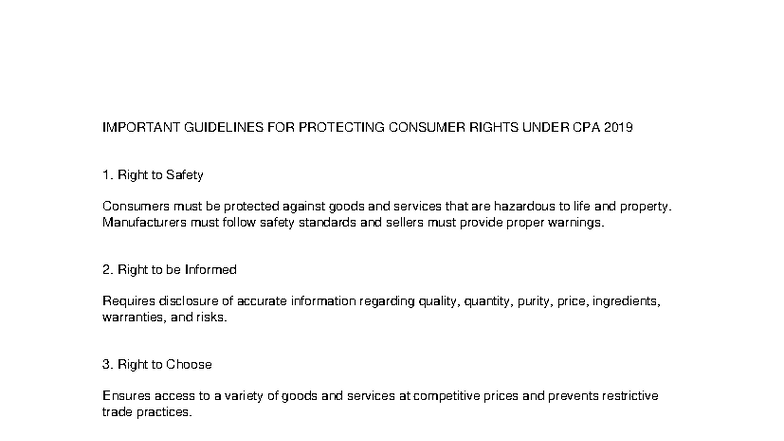 Consumer Rights Guidelines Under CPA 2019: Key Protections Explained ...
