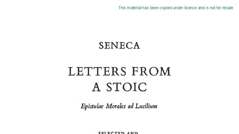 Seneca Letters - Lecture Notes (Course Code: N/A) - Studocu