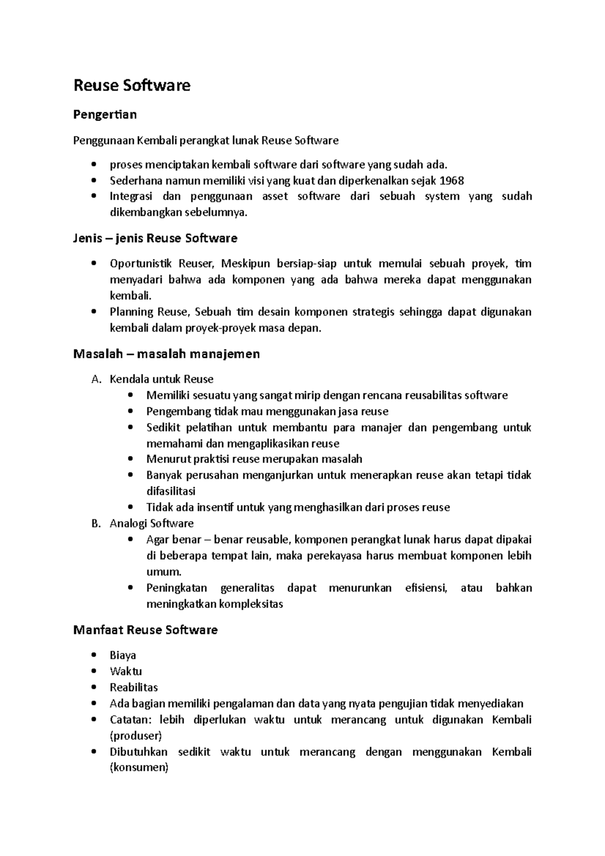 Materi RPL 2: Konsep dan Penerapan Reuse Software - Studocu