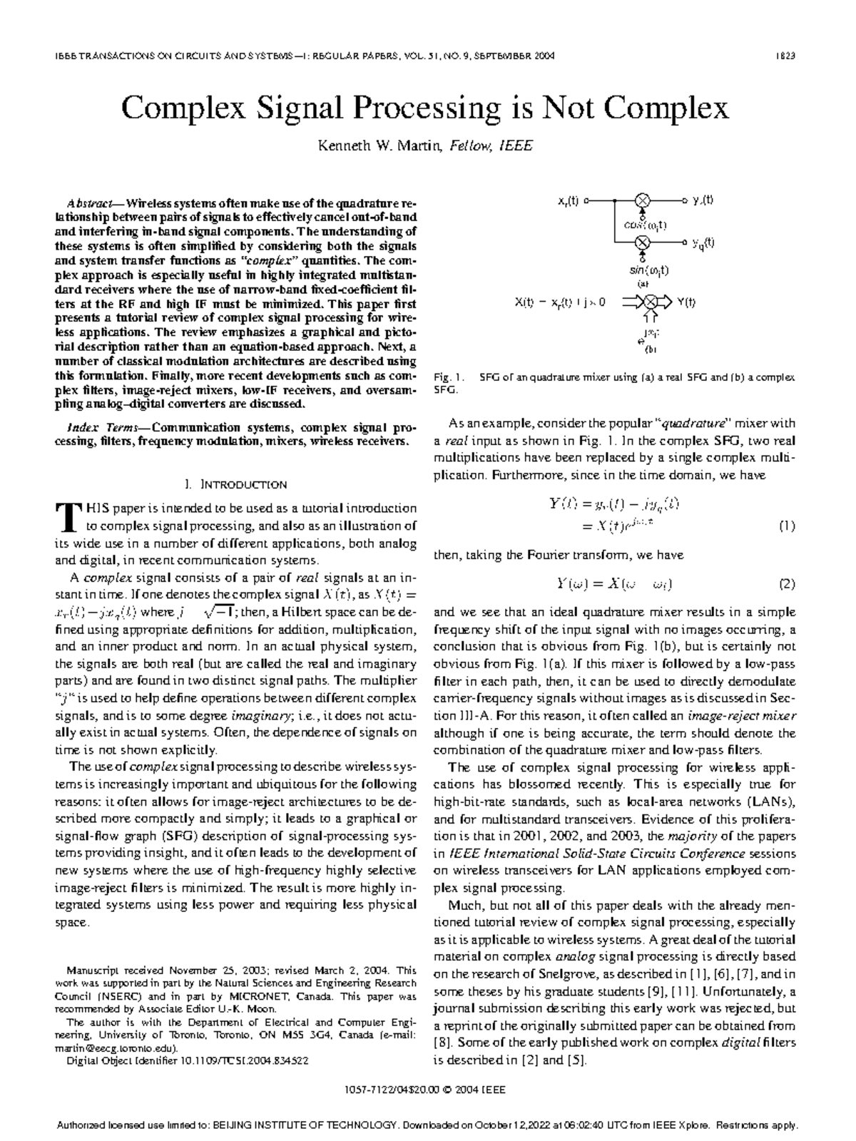 Tutorial Review of Complex Signal Processing (ECE 604) - Studocu