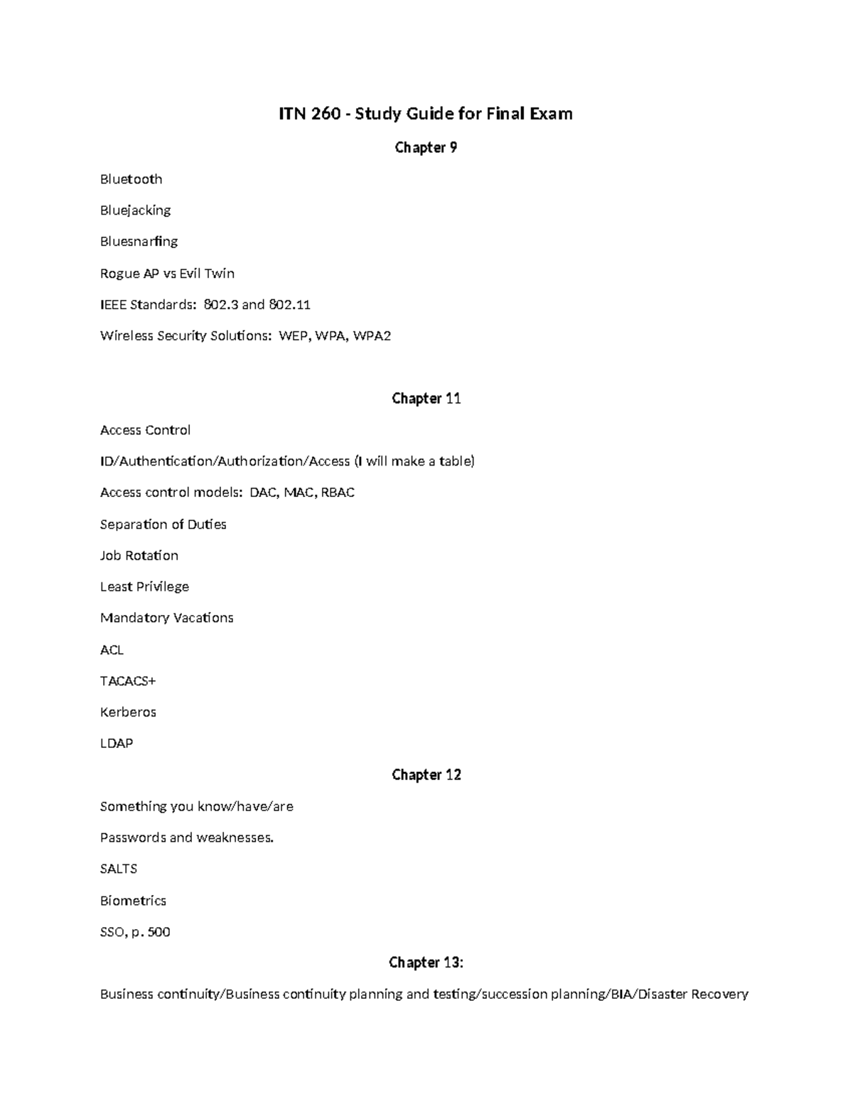 ITN 260 Final Exam Study Guide: Key Concepts & Topics for 2017 - Studocu