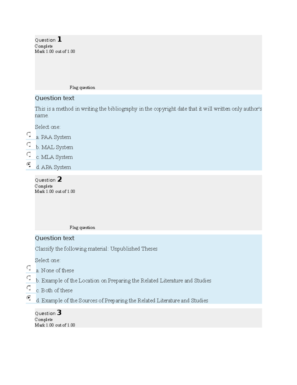Research 121 EXAM - REVIEWER - Question 1 Complete Mark 1 out of 1 ...