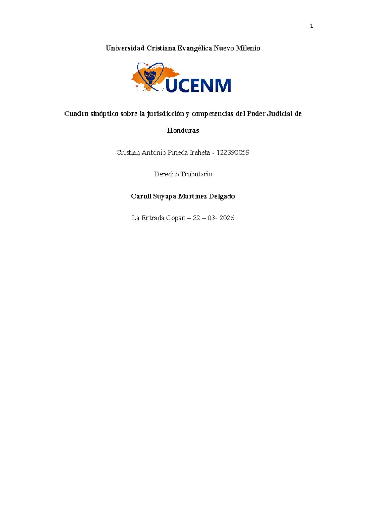 Cuadro Sinóptico: Jurisdicción y Competencias del Poder Judicial ...