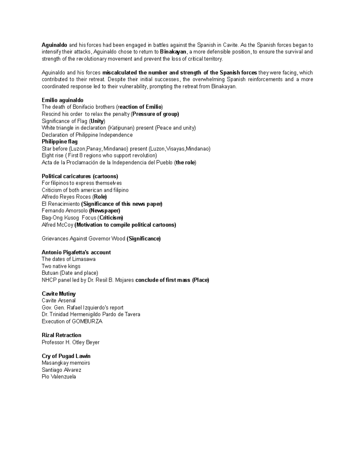 P2 - Review of Aguinaldo's Revolutionary Strategies and Key Events ...