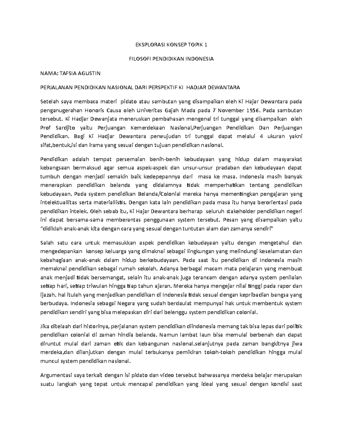 Eksplorasi Konsep: Filosofi Pendidikan oleh Ki Hajar Dewantara - Studocu