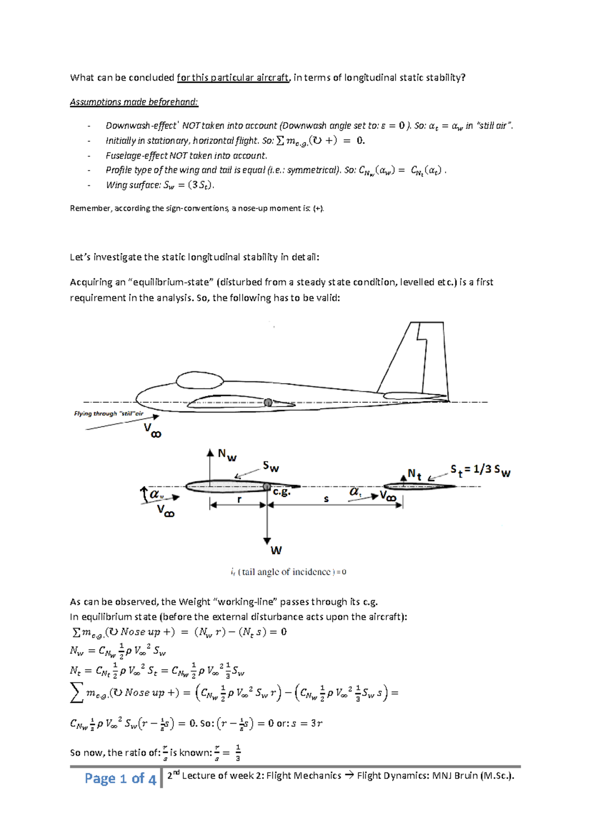 2nd Lecture W2: Understanding Static Longitudinal Stability in Flight ...