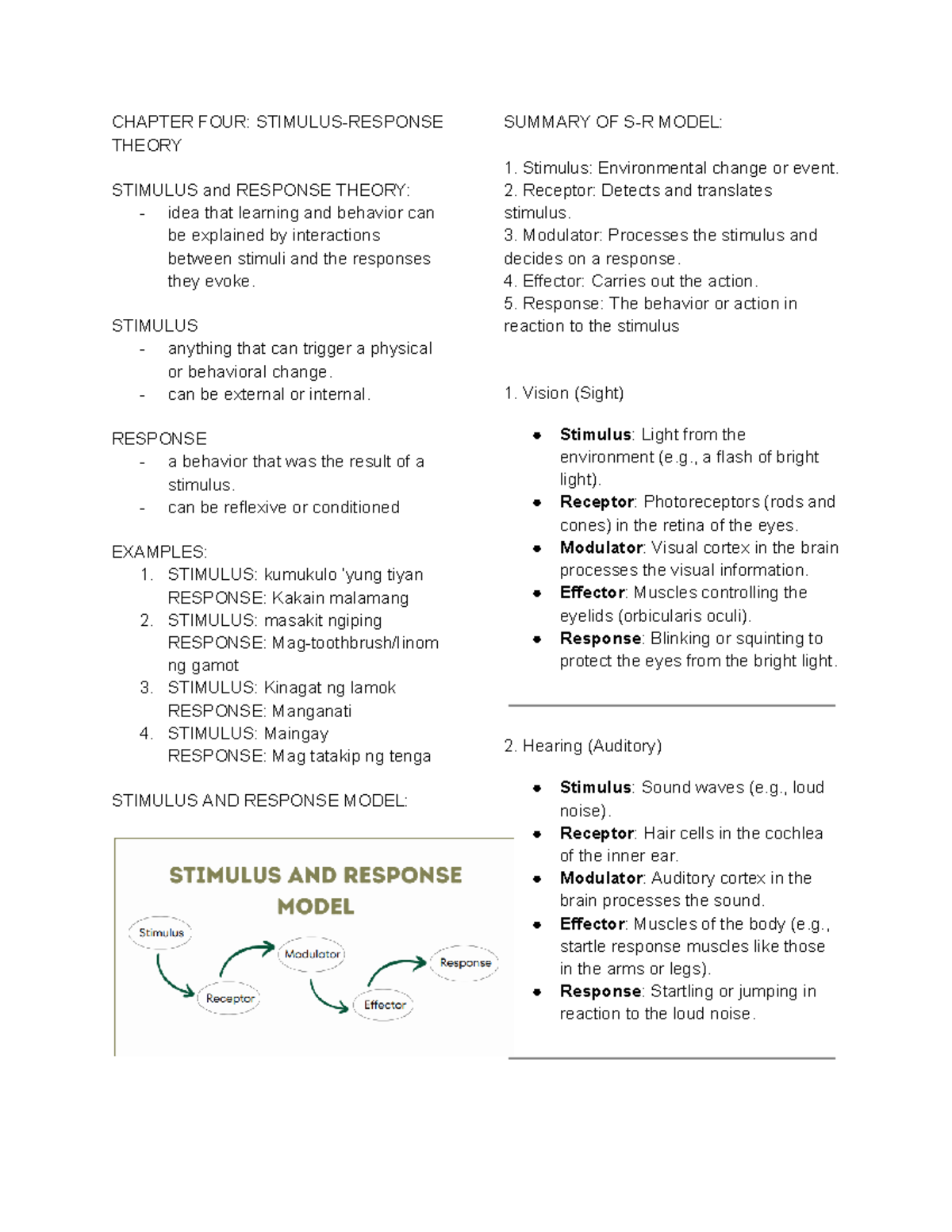 Chapter 4: Understanding Stimulus-Response Theory in Psychology - Studocu