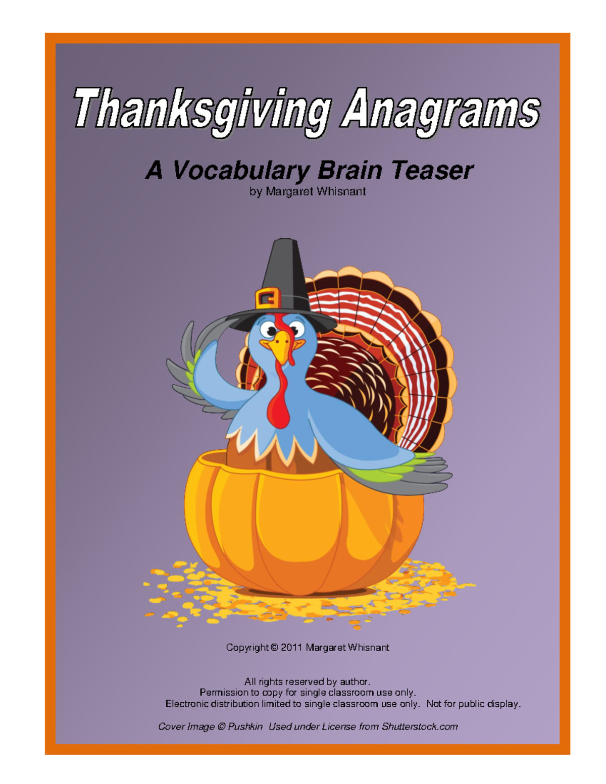 Thanksgiving Anagrams-1 - Copyright © 2011 Margaret Whisnant A ...
