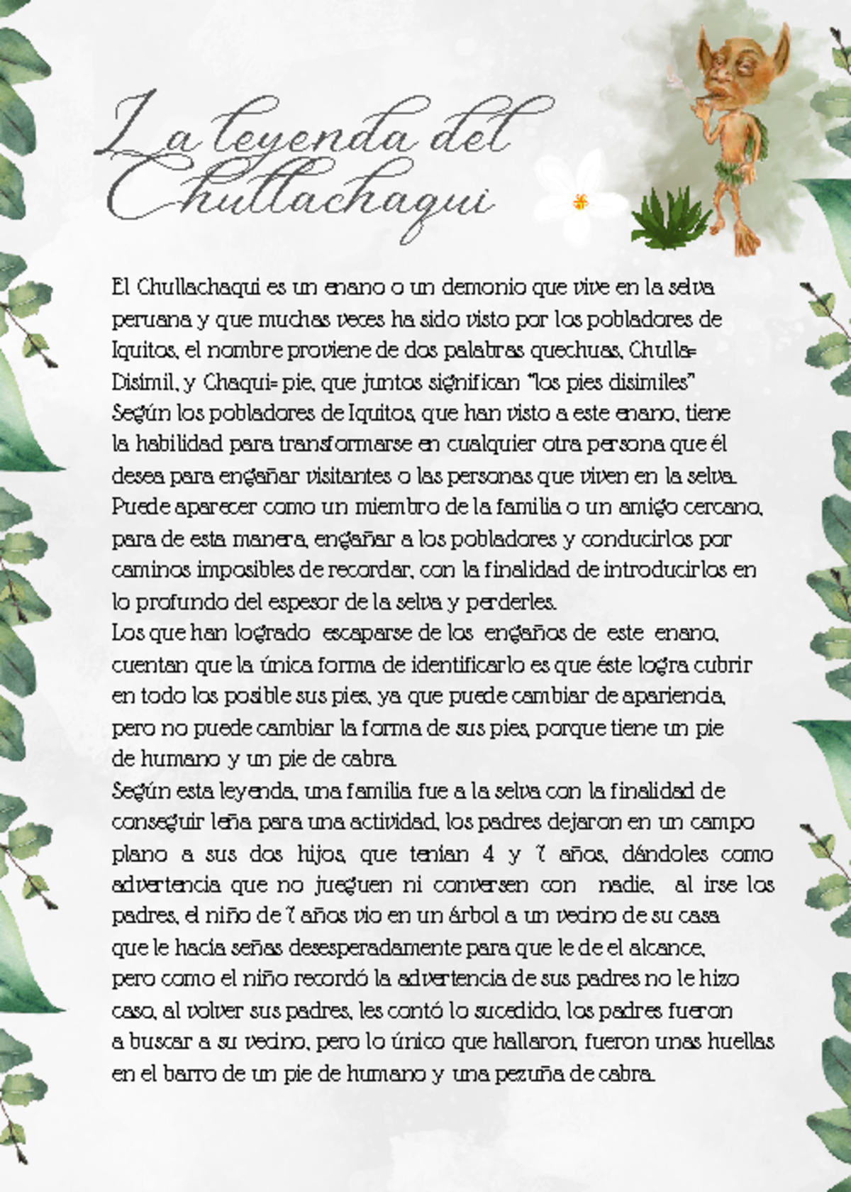 La Leyenda del Chullachaqui: Mito Peruano de Engaños y Transformaciones ...