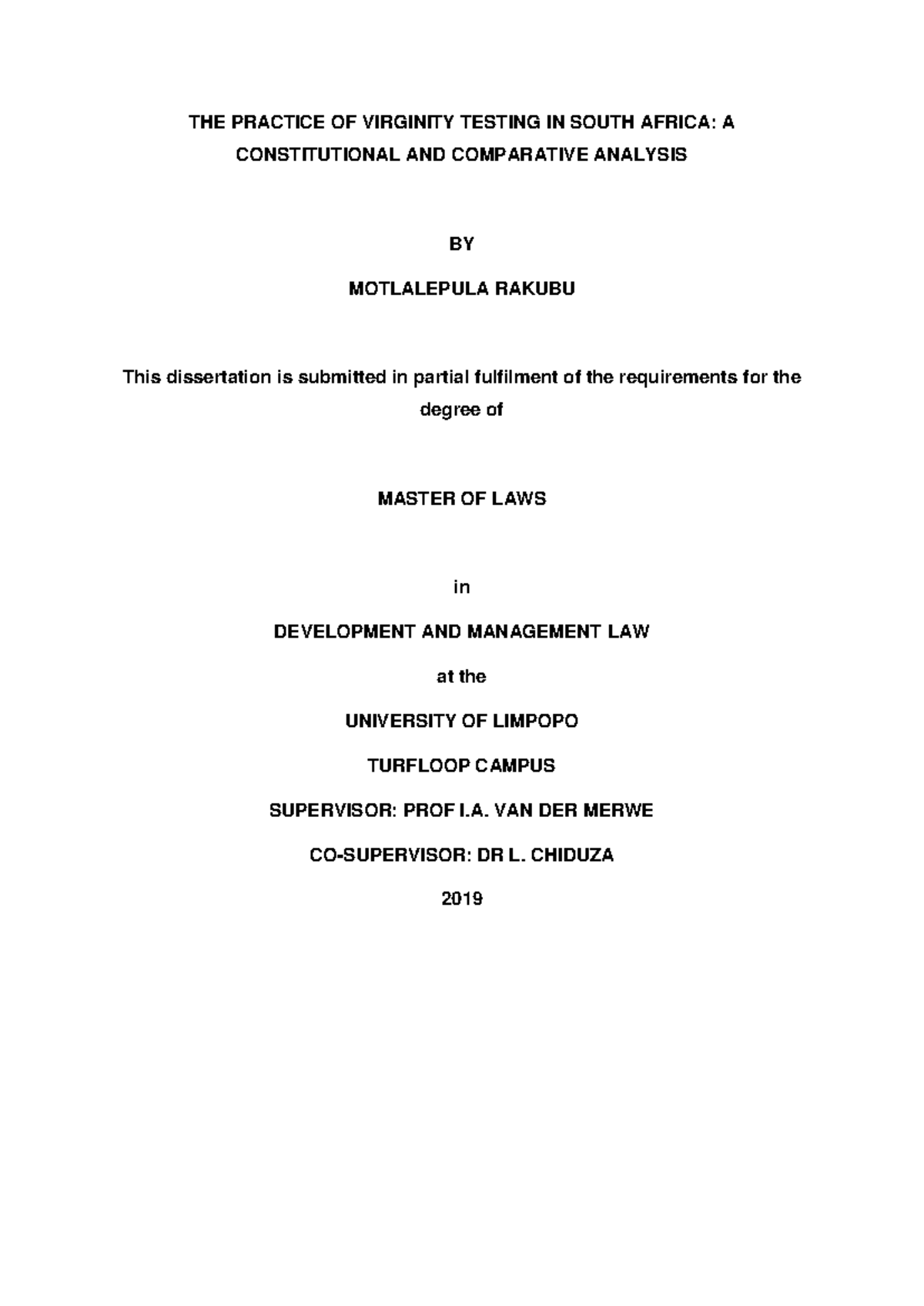 Analysis of Virginity Testing Practices: A Comparative Legal ...