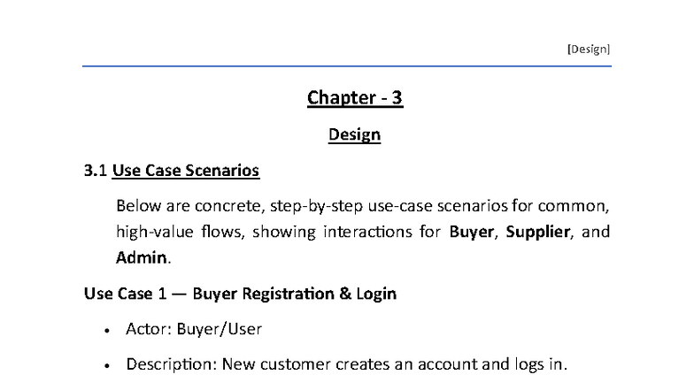 Chapter 3 - Use Case Scenarios and System Design (CS101) - Studocu