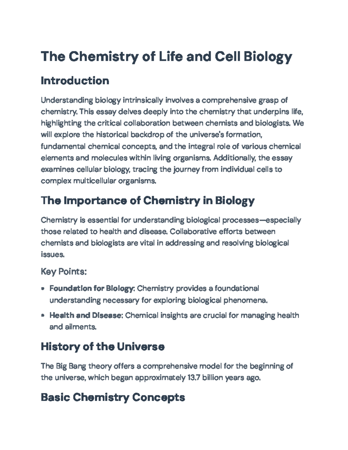 The Chemistry of Life and Cell Biology: An In-depth Exploration - The ...
