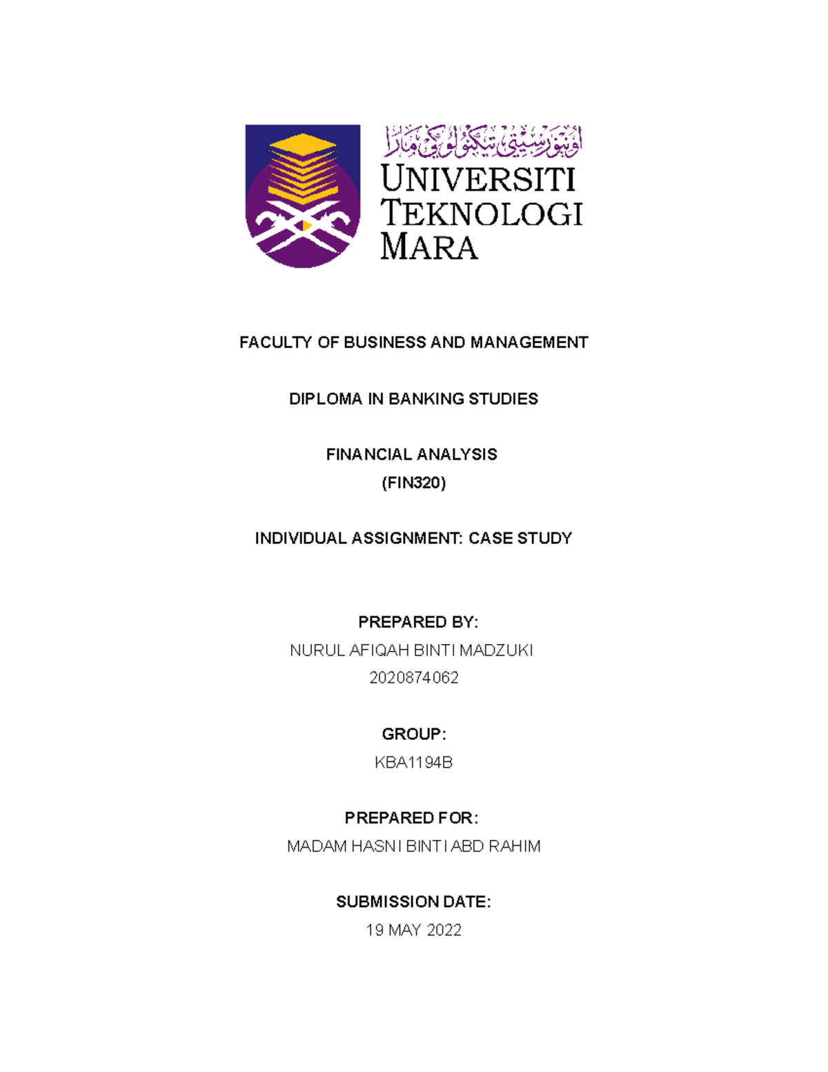 FIN 320 Individual Assignment: Case Study on SP Electronic Machinery ...