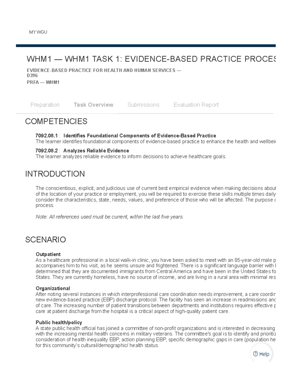 WHM1 Task 1: Annotated Bibliography and EBP Essay Guide - Studocu