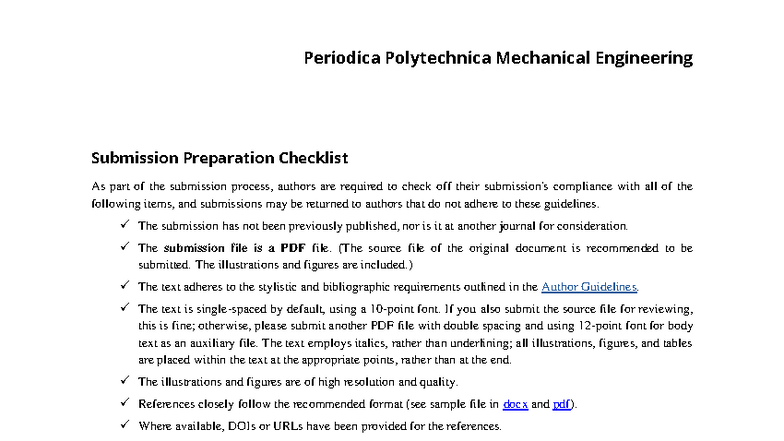 PPME Mechanical Engineering Submission Preparation Checklist - Studocu