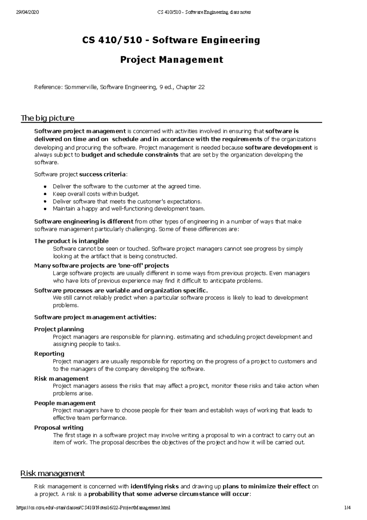 Project Management - gdg - CS 410/510 - Software Engineering Project ...