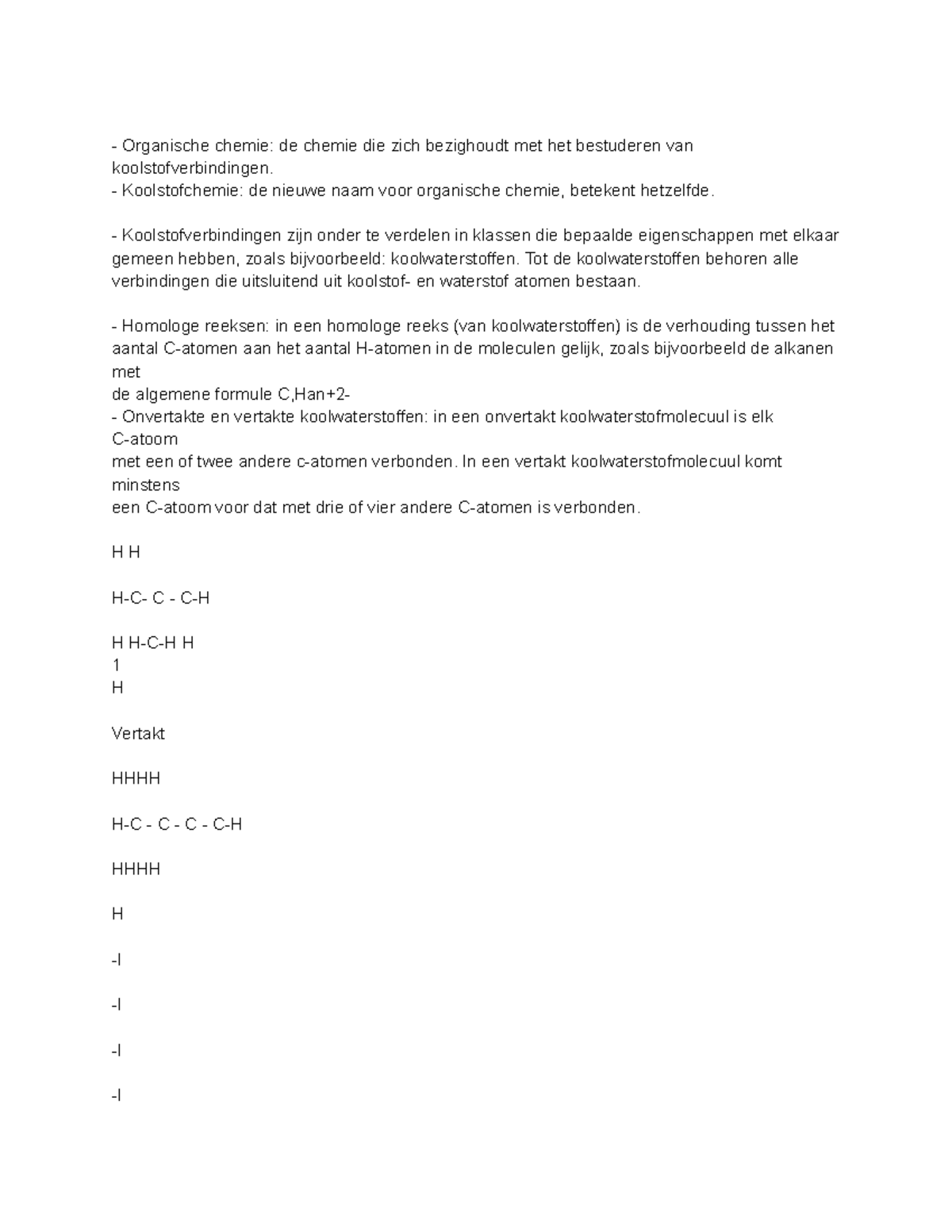 Hoofdstuk 4: Koolwaterstoffen in de Organische Chemie - Studeersnel
