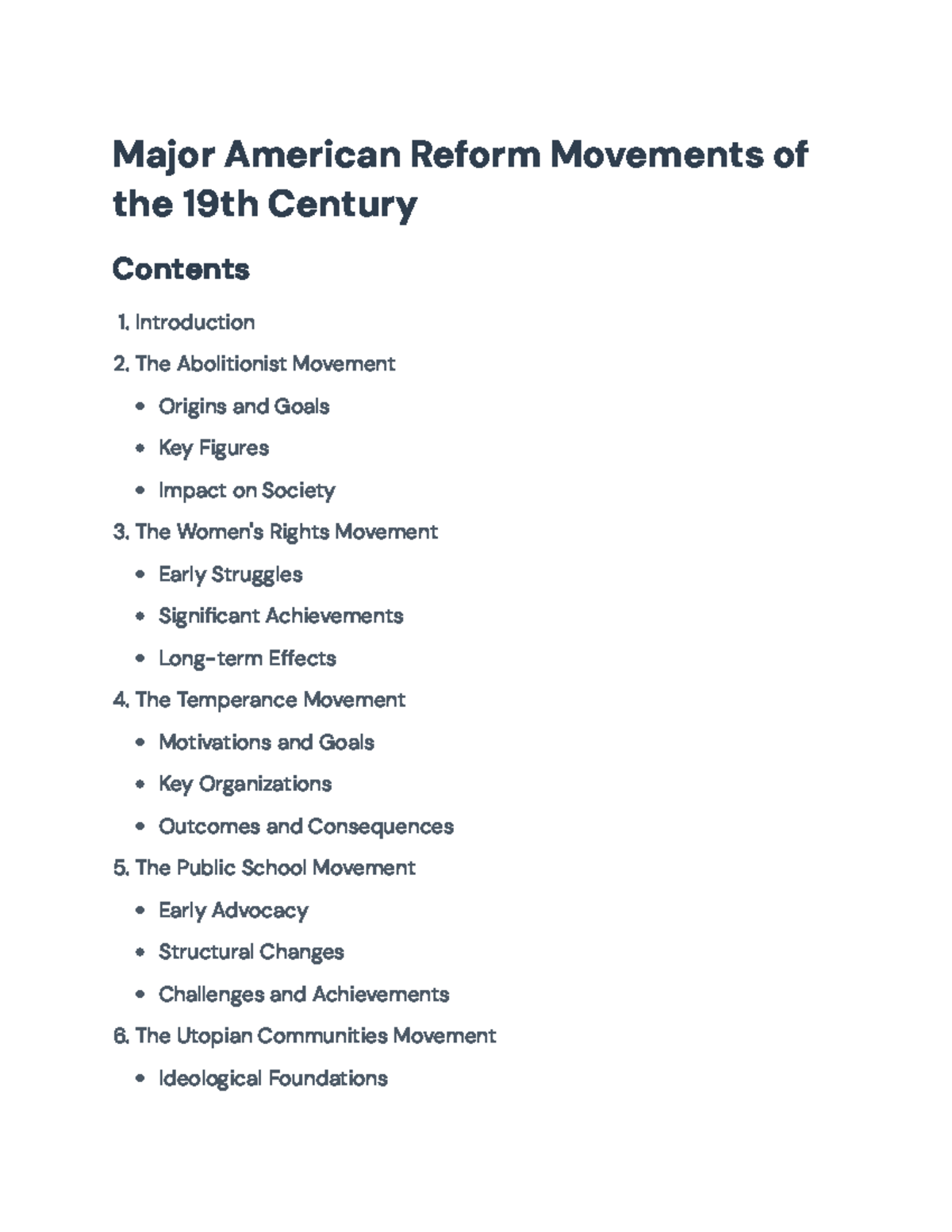 Major American Reform Movements of the 19th Century: Impacts & Legacy ...