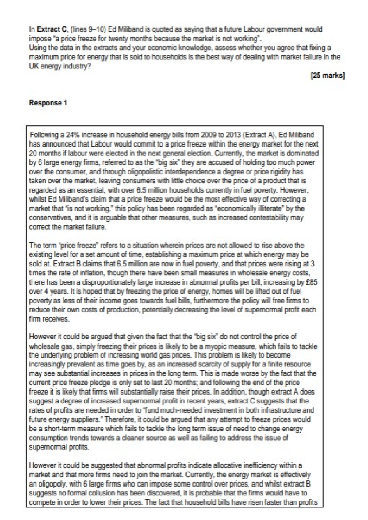 25 Mark Essay: Analyzing Maximum Pricing Strategies - Studocu