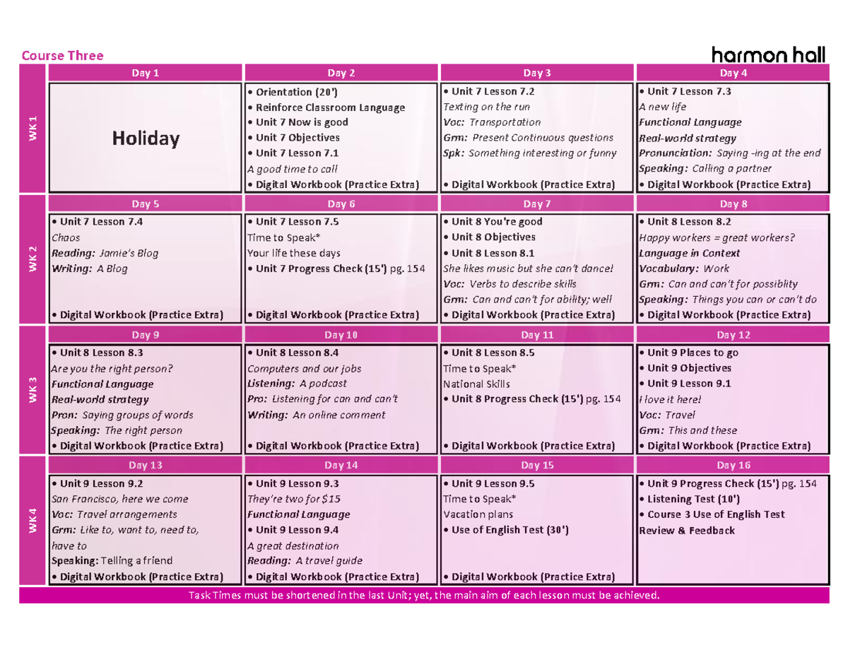 C3 Orientation & Lesson Plan: Units 7-9 Overview and Activities - Studocu