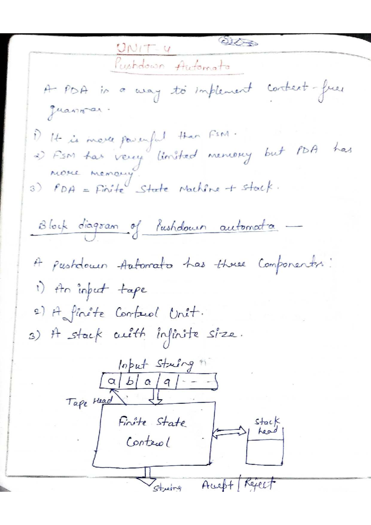 TAFL 4 - Study Notes and Diagrams for Unit 4 - Studocu