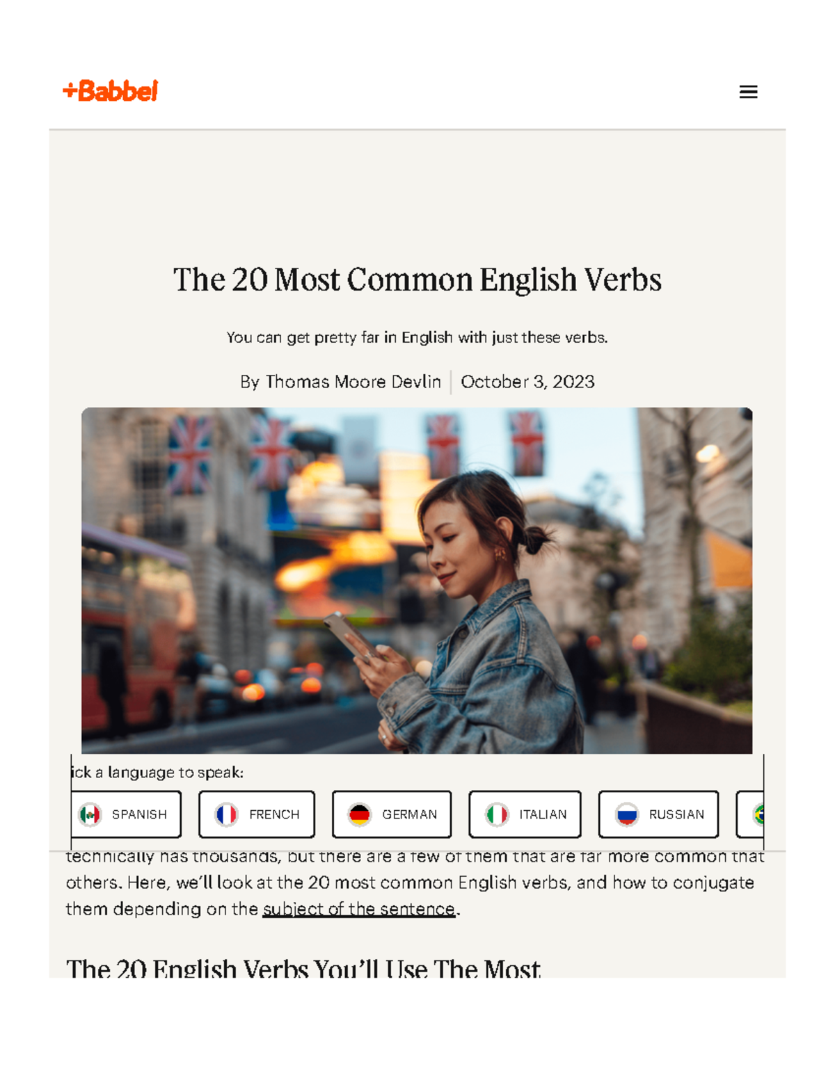 The 20 Most Common English Verbs - The 20 Most Common English Verbs You ...