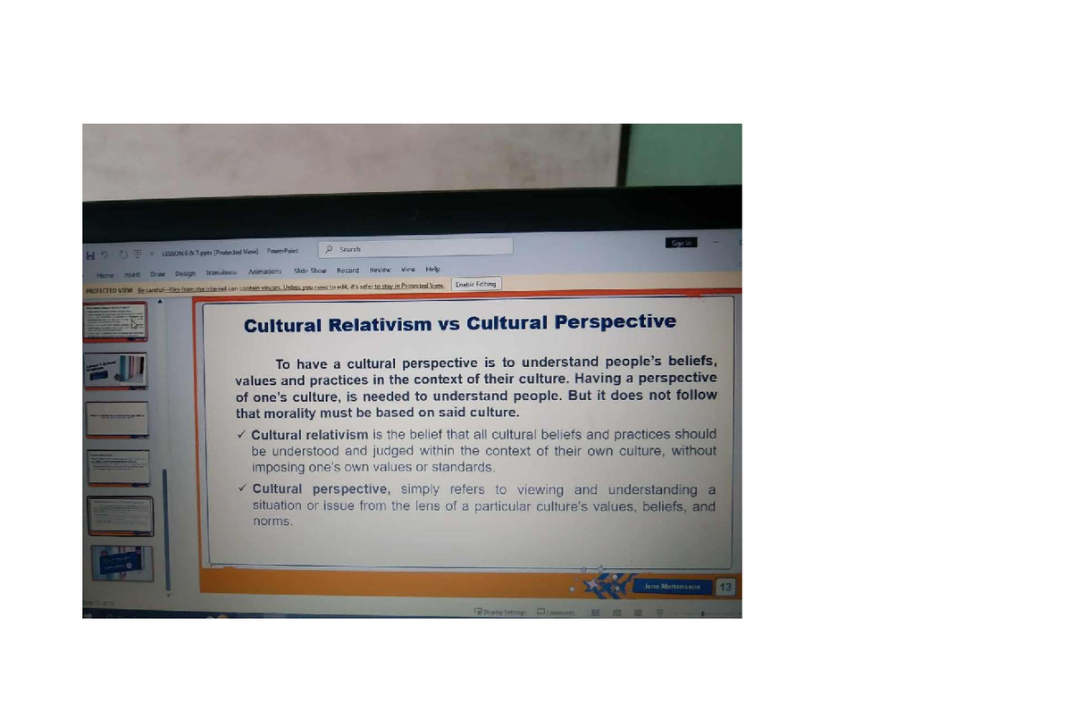 Lesson 7: Cultural Relativism and Its Implications in Ethics - Studocu