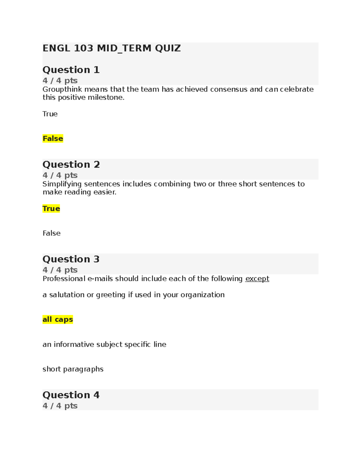 ENGL 103 MID - Comprehensive Study Guide for Midterm Quiz - Studocu