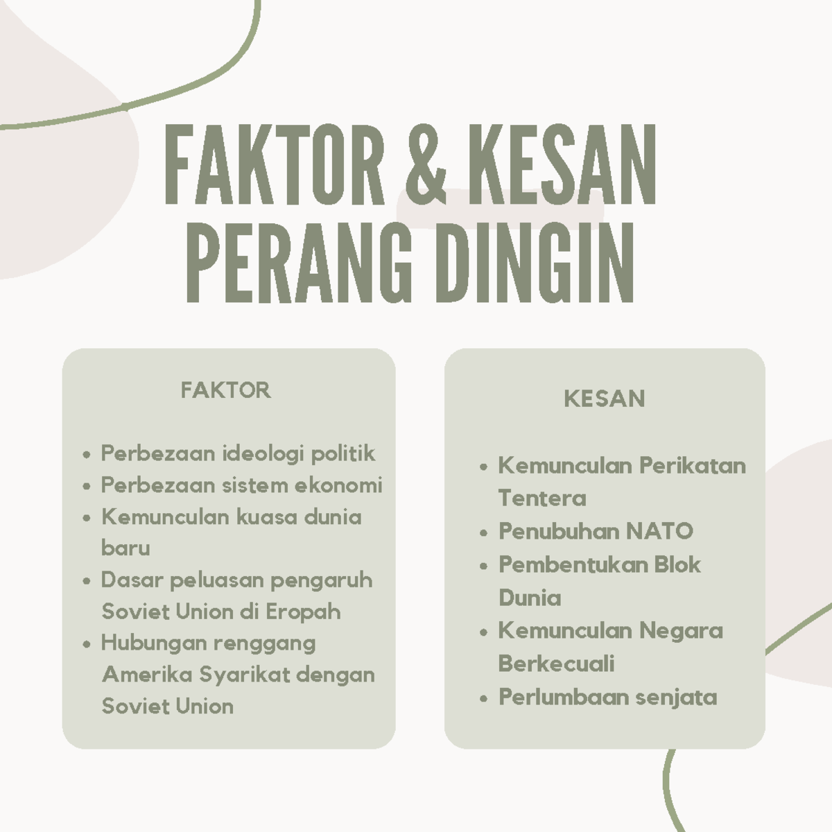 Faktor & Kesan Perang Dingin: Analisis 20240203 202817 240206 - Studocu