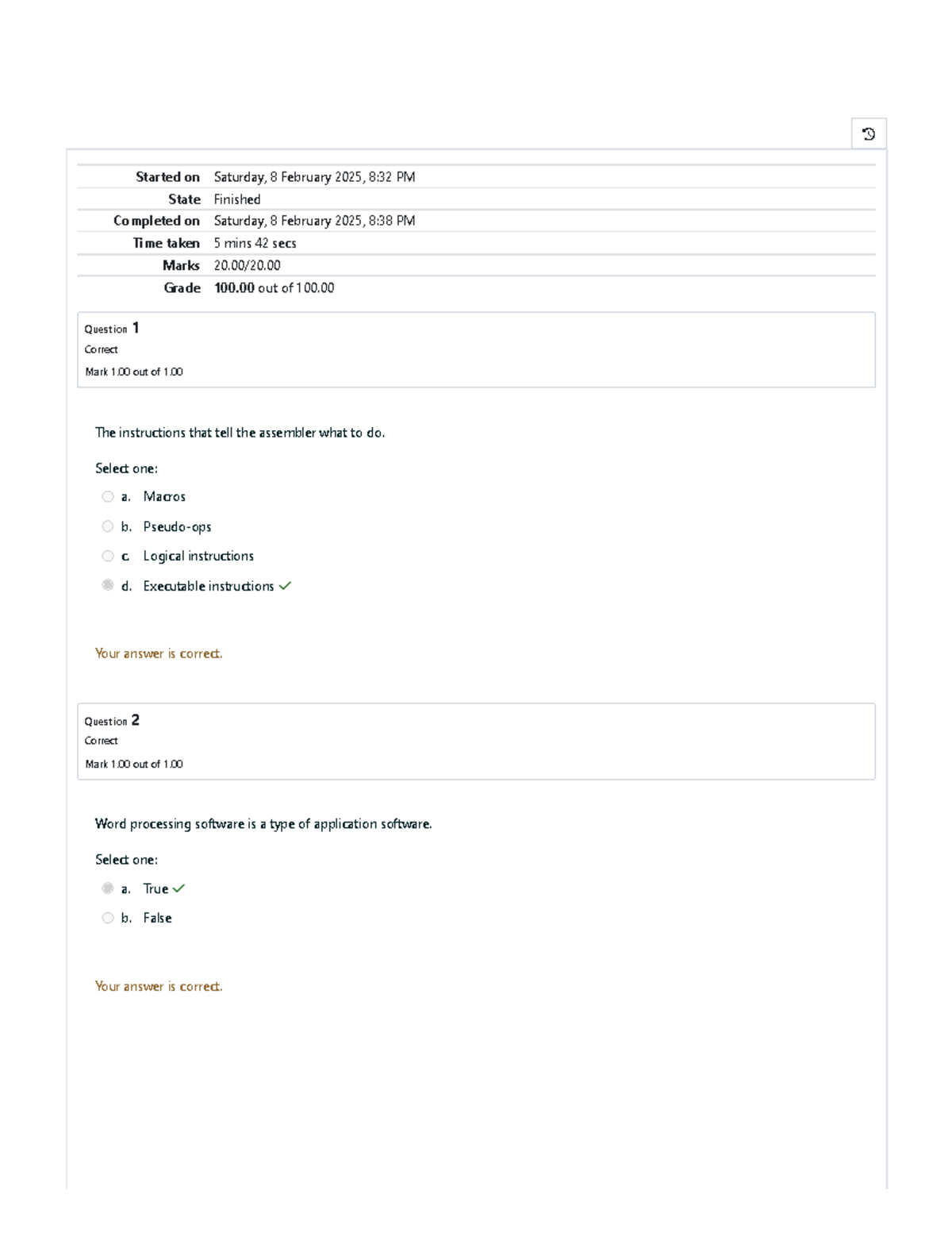 Prelim Quiz 1 Integrative Programming and Technology 1 - Started on Saturday, 8 February 2025, 8 ...