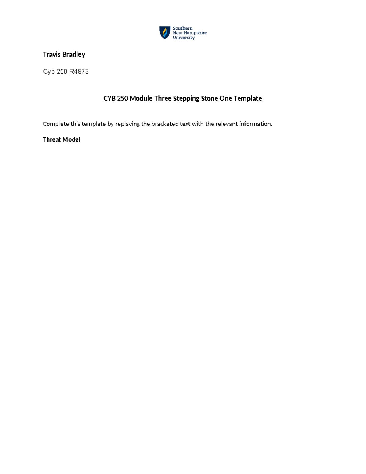 CYB 250 Module 3 Threat Modeling & Incident Analysis Outline - Studocu