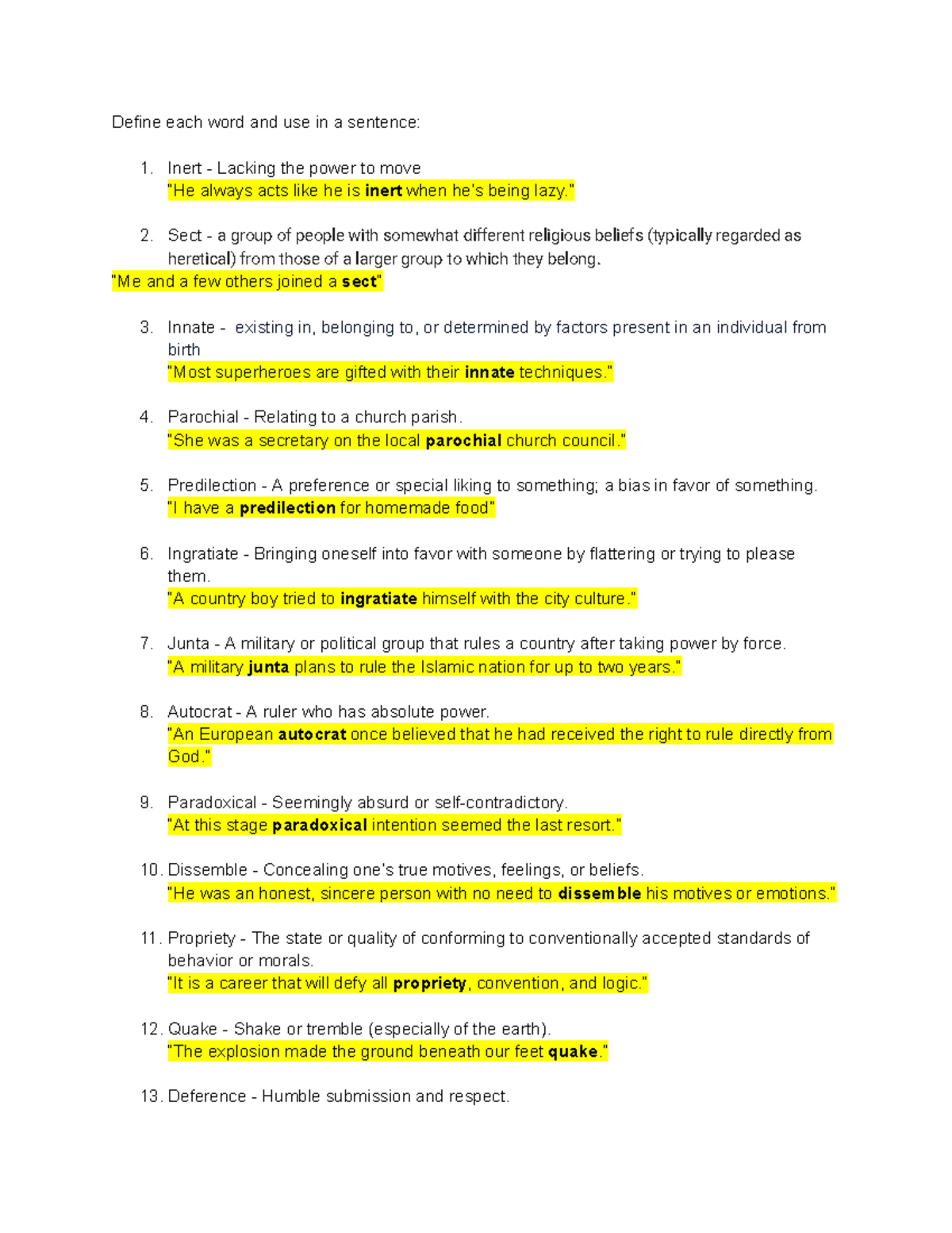 The Crucible Act 1 Vocabulary Definitions and Examples - Studocu