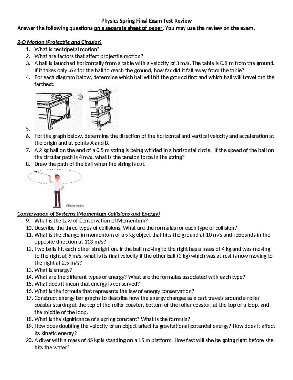 Physics 101 Spring Final Exam Review - Concepts & Practice Guide - Studocu