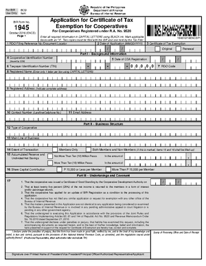 BIR Forms 1903 - Application for Registration - (To be filled up by BIR ...