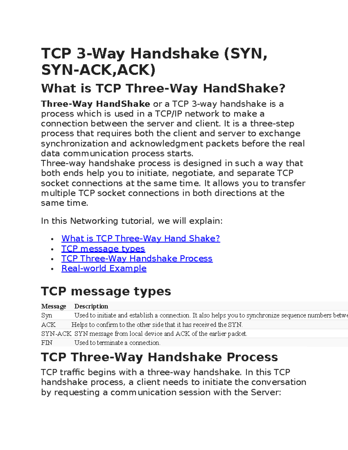 TCP 3 - Access: Understanding the TCP Handshake Process - Studocu
