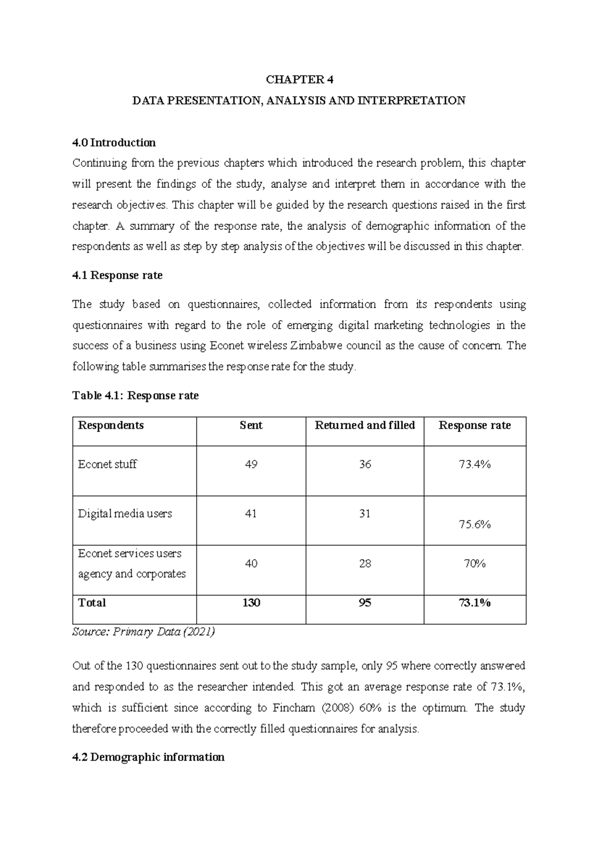 Aaron Ch 4-5 - chapter 4 and 5 - CHAPTER 4 DATA PRESENTATION, ANALYSIS ...