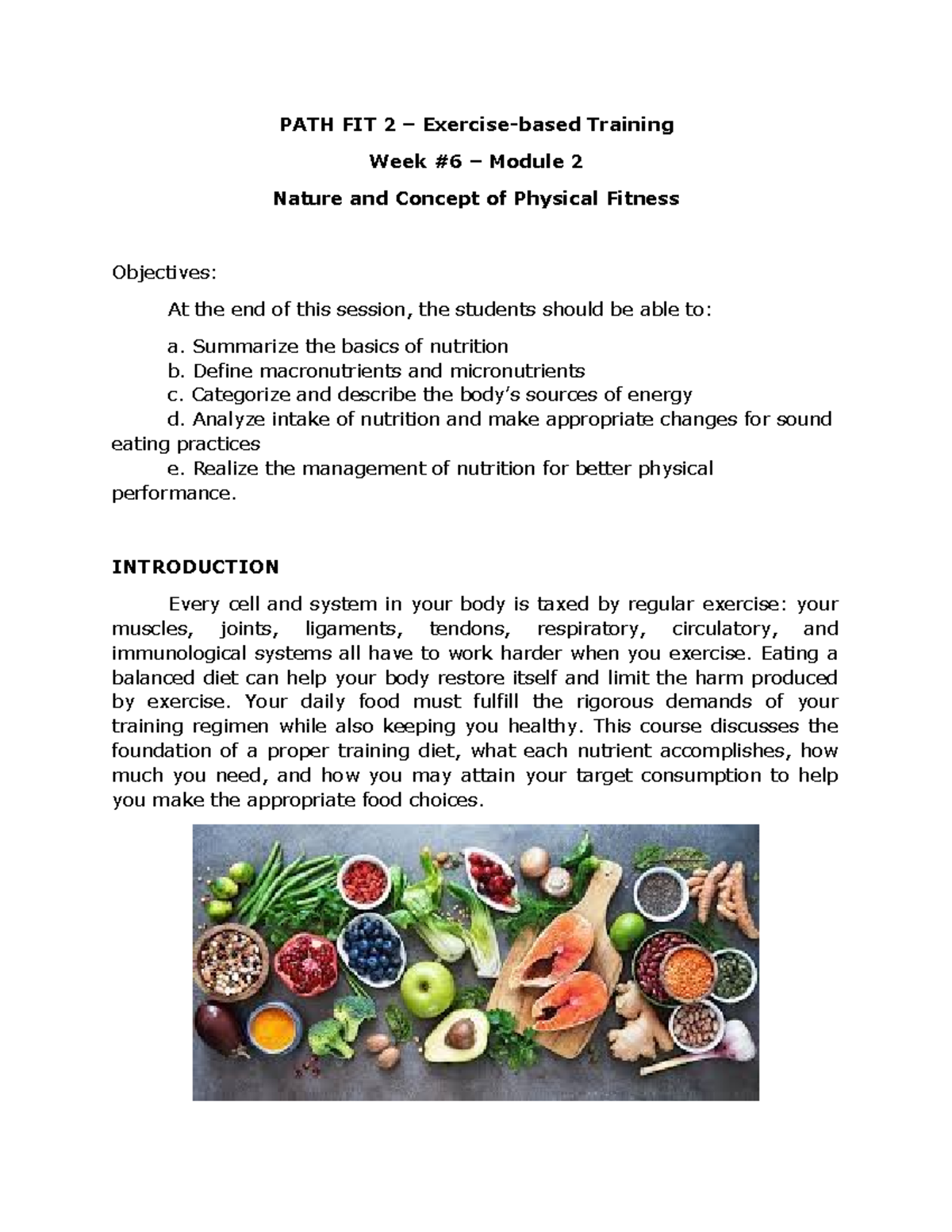 L5 Making Well-informed food choices - PATH FIT 2 – Exercise-based ...