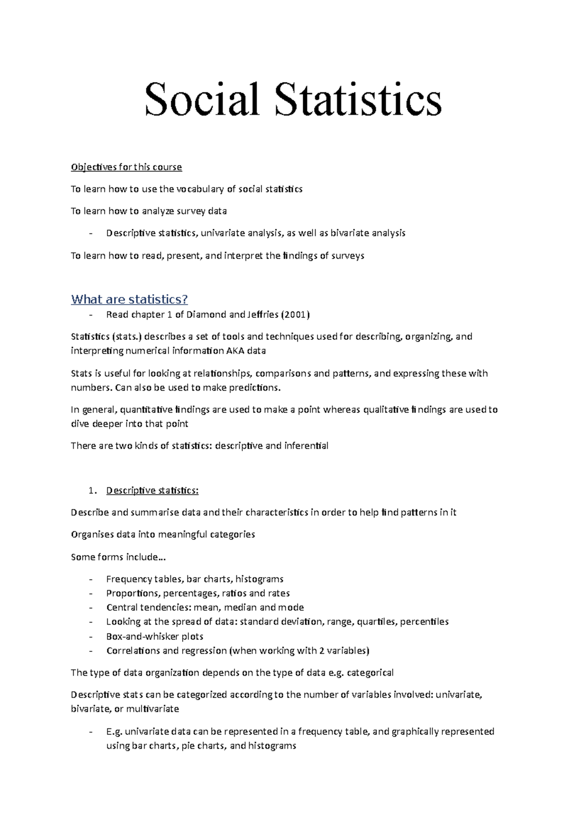 SOC3007F Final Exam: Comprehensive Social Statistics Study Notes - Studocu