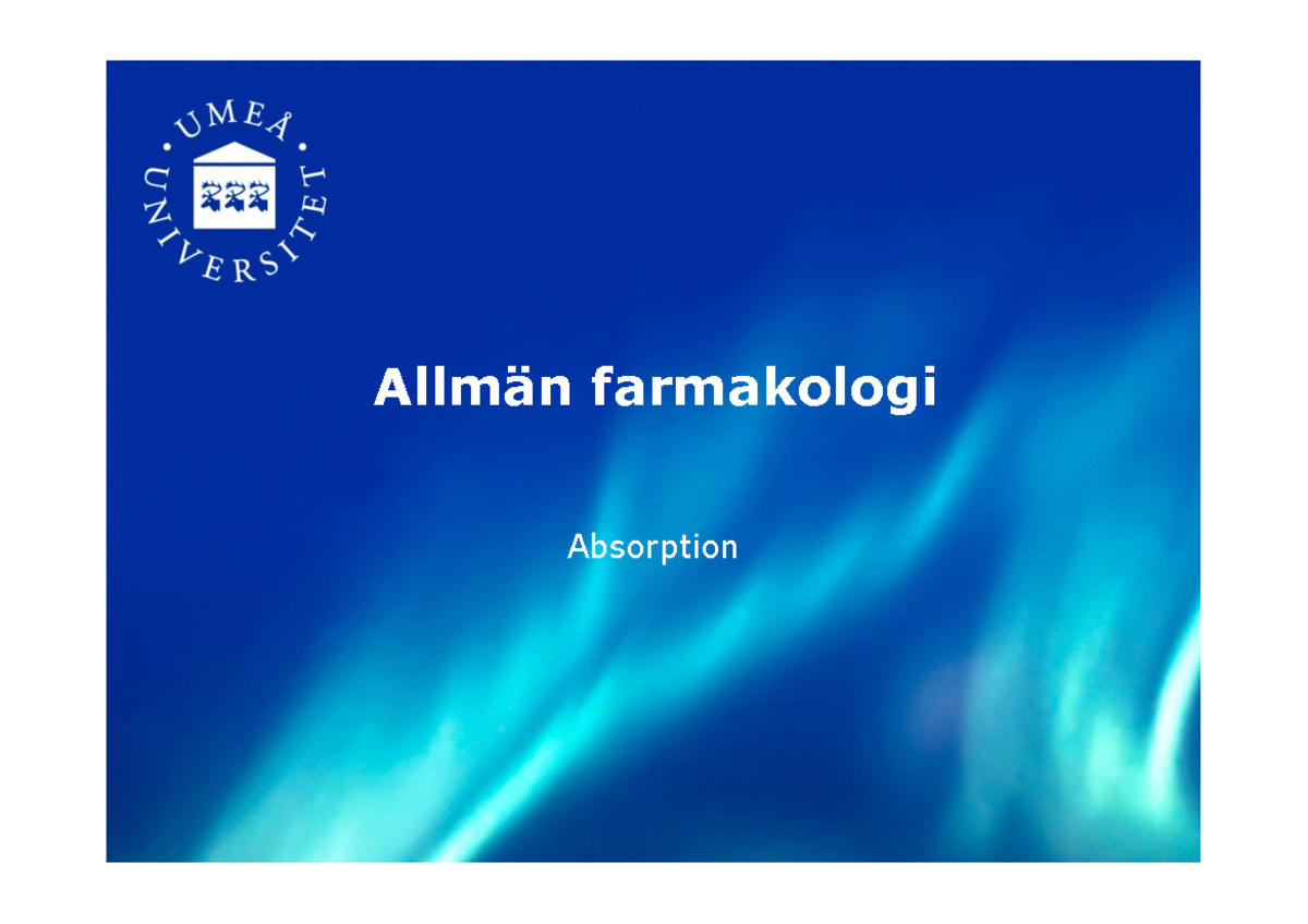 3. Allmän farmakologi absorption och jonfällan - Allmän farmakologi ...