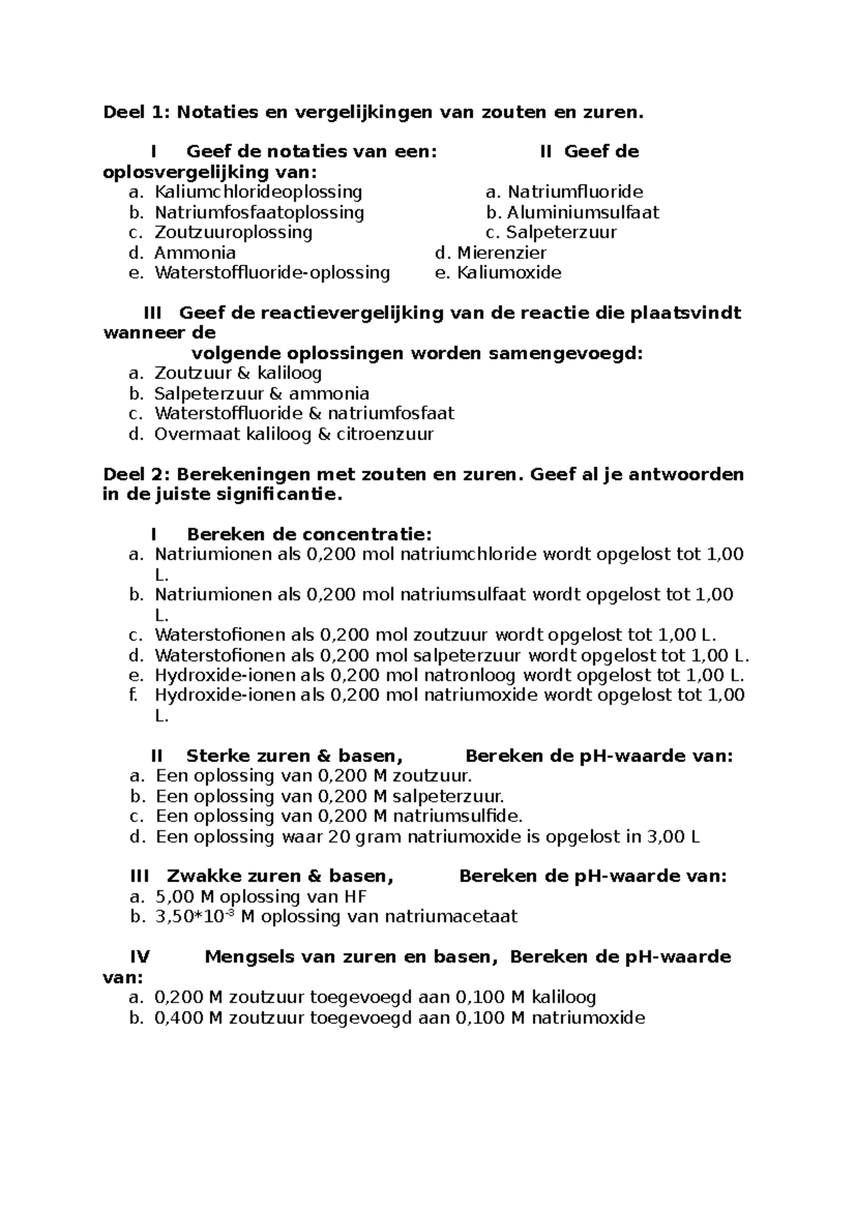 Oefenen voor ZB H12 - Zuren en Basen: Notaties en Berekeningen ...